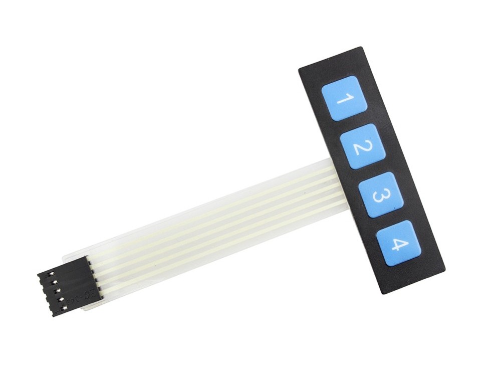 Sealed Membrane 1*4 button pad with sticker Arduino, Electronics and ...