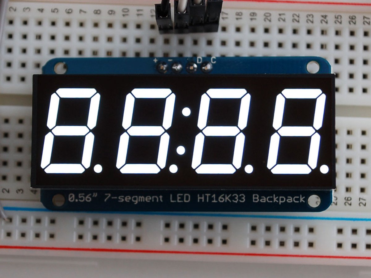 1002 Adafruit Adafruit 0.56" 4-Digit 7-Segment Display w/I2C Backpack ...