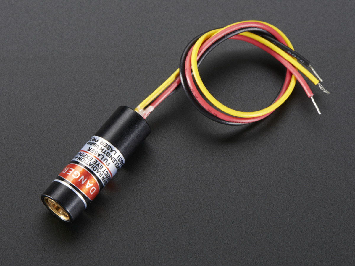1056 Adafruit TTL Laser Diode - 5mW 650nm Red - 50KHz Max