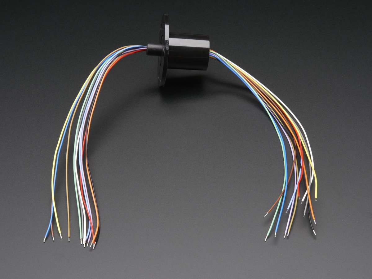 1196 Adafruit Slip Ring with Flange - 22mm diameter, 12 wires, max 240V ...