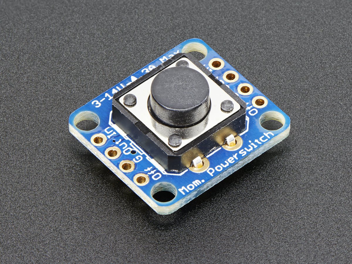 1400 Adafruit Adafruit Push Button Power Switch Breakout Arduino Electronics And Robotics