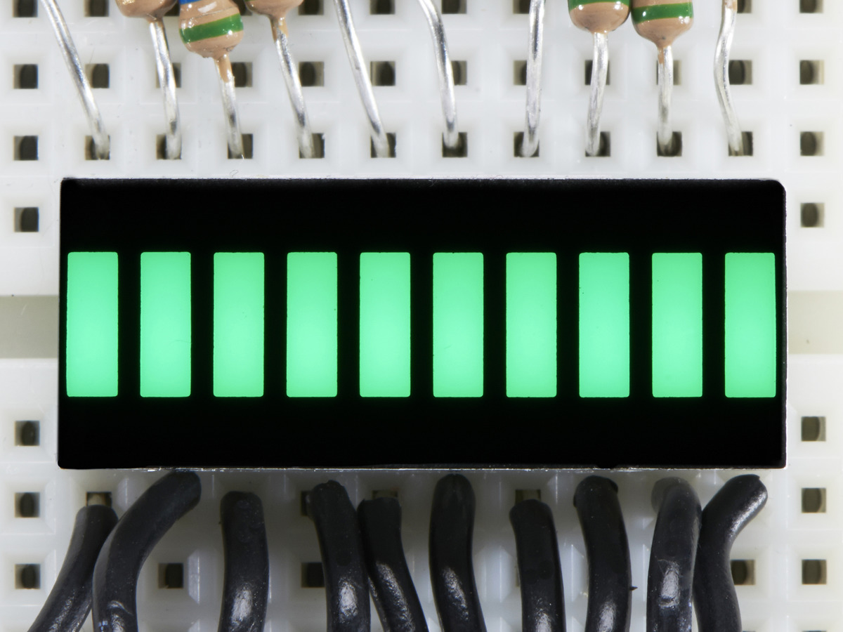 1814 Adafruit 10 Segment Light Bar Graph Led Display Pure Green Arduino Electronics And