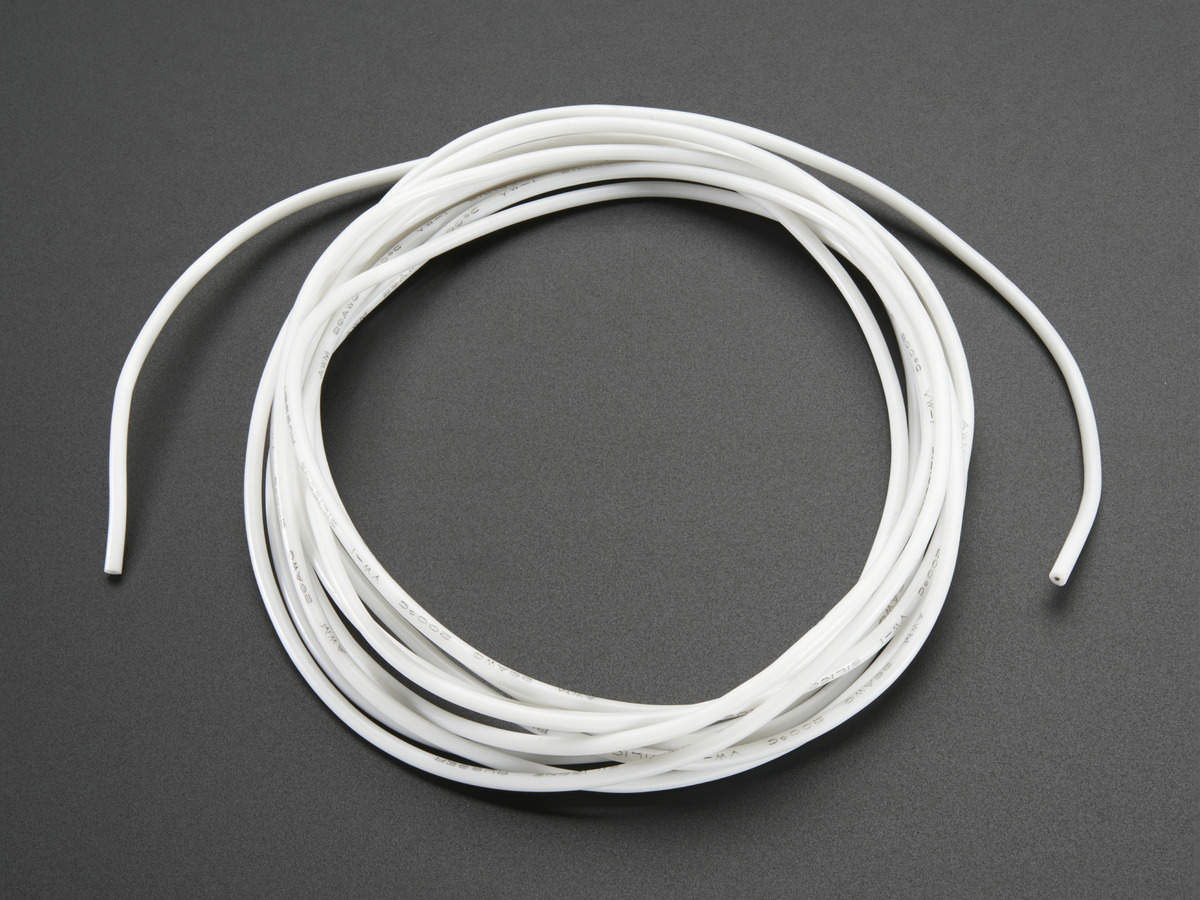 Adafruit 1882 Silicone Cover Stranded-Core Wire - 2m 26AWG White