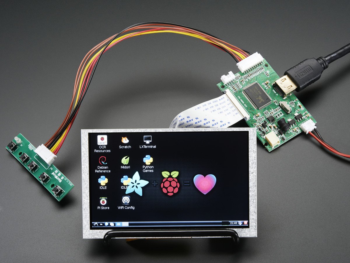 1928 Adafruit HDMI 4 Pi: 5" Display (no Touch) w/Mini Driver - 800x480 ...