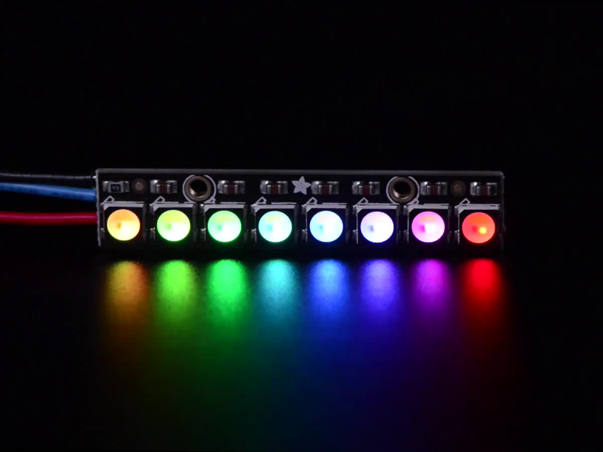 2868 Adafruit NeoPixel Stick - 8 x 5050 RGBW LEDs - Natural White ~4500K