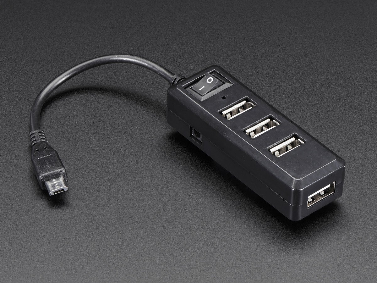 2991 Adafruit USB Mini Hub with Power Switch - OTG Micro-USB
