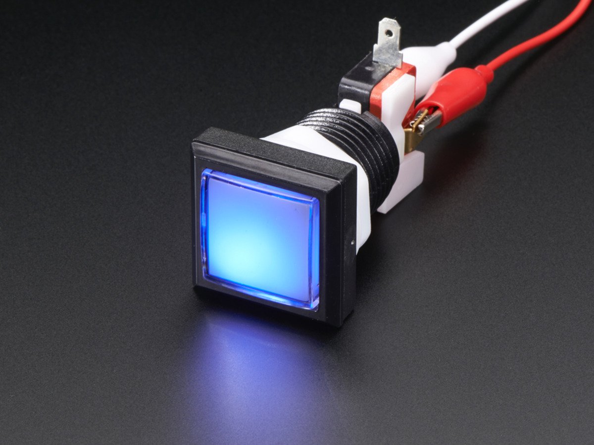 491 Adafruit LED Illuminated Pushbutton - 30mm Square Arduino ...