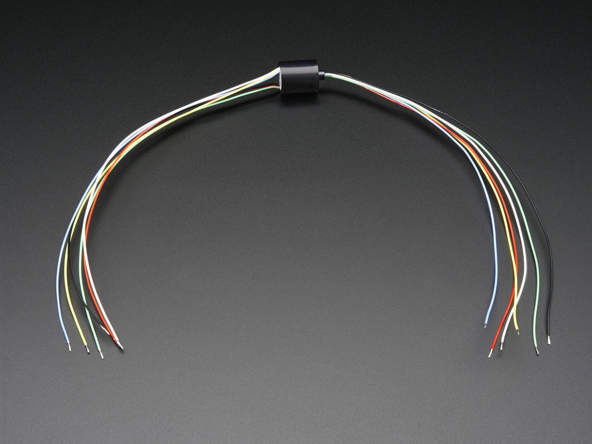 775 Adafruit Miniature Slip Ring - 12mm diameter, 6 wires, max 240V @ 2A