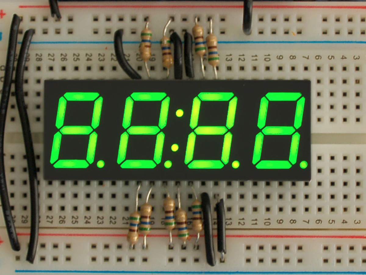 Adafruit 813 Green 7-segment clock display - 0.56" digit height