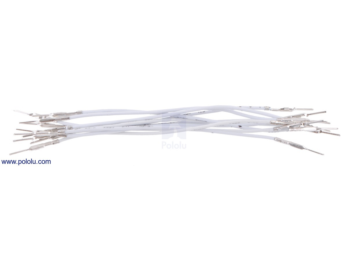 3359 Pololu Wires with Pre-crimped Terminals 10-Pack M-M 3" White