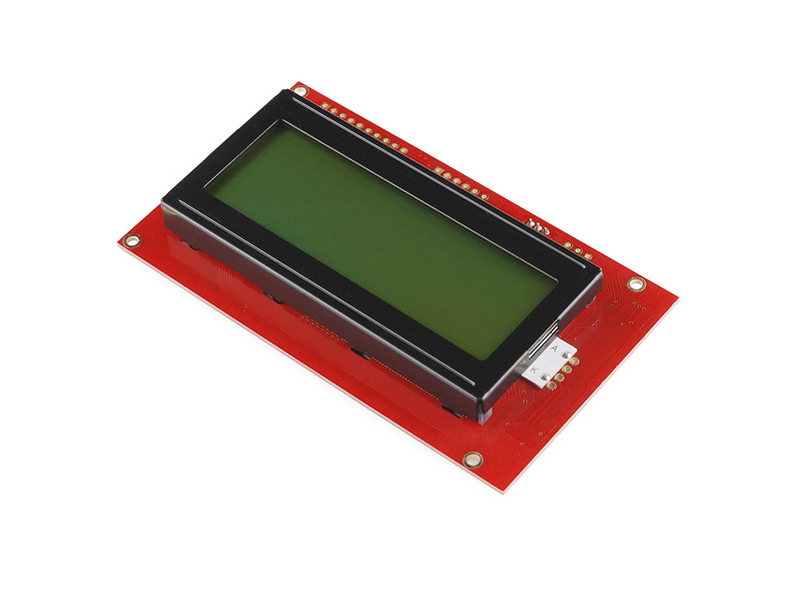 LCD-09568 Sparkfun Serial Enabled 20x4 LCD - Black on Green 5V