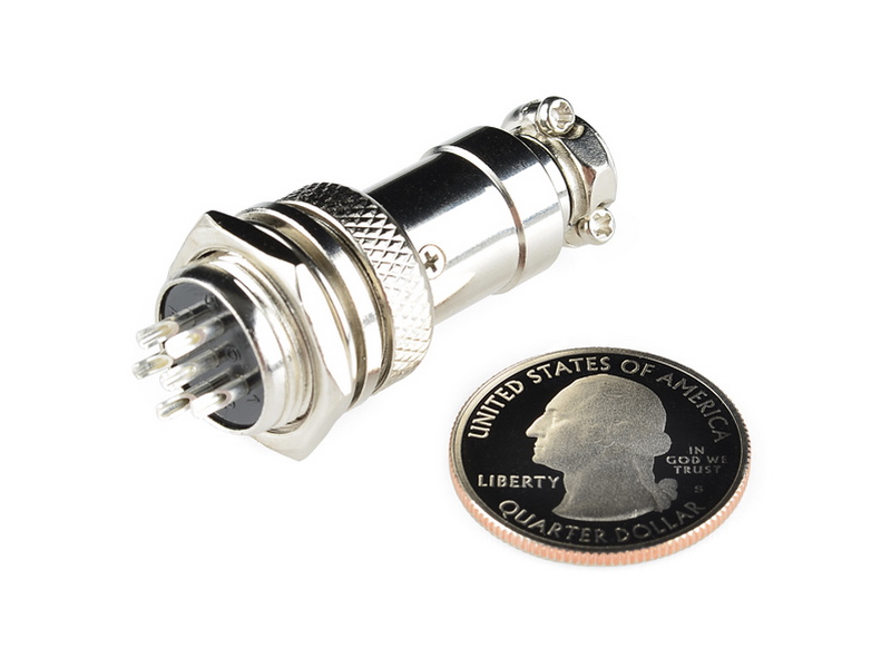 PRT-11475 Sparkfun 6-Pin Chassis Connector - Panel Mount (male and female)