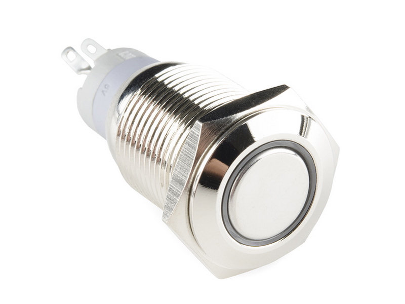COM-11970 Sparkfun Metal Pushbutton - Momentary (16mm, White)