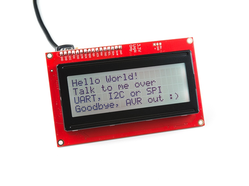 Sparkfun LCD-14074 SparkFun 20x4 SerLCD - Black on RGB 3.3V